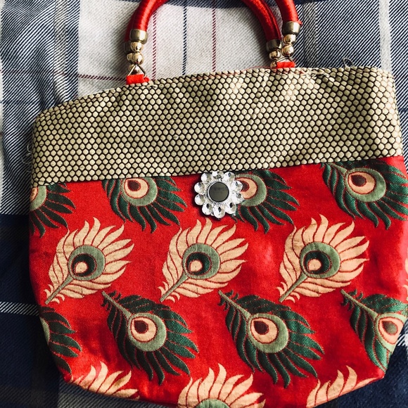 Hand Crafted | Bags | Red Peacock Purse | Poshmark